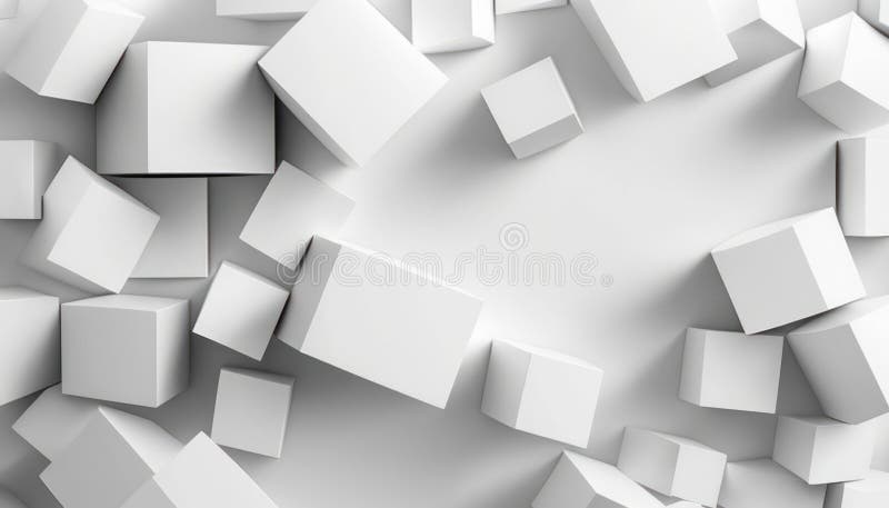White Cubes on Light Background, Abstract Background. AI Generated ...