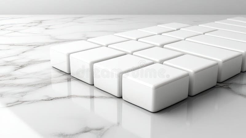 White Cubes on Marble Surface Stock Illustration - Illustration of ...