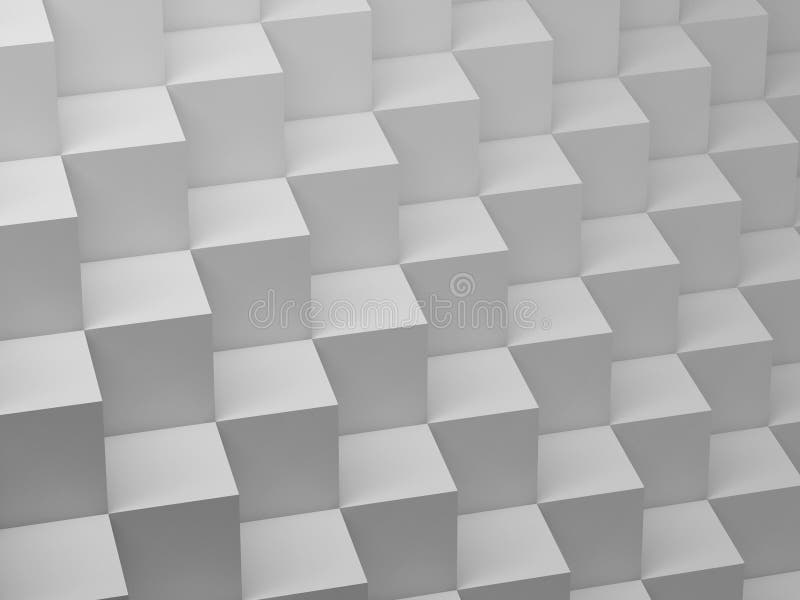 White Cubes Pattern, 3d Render Illustration Stock Illustration ...