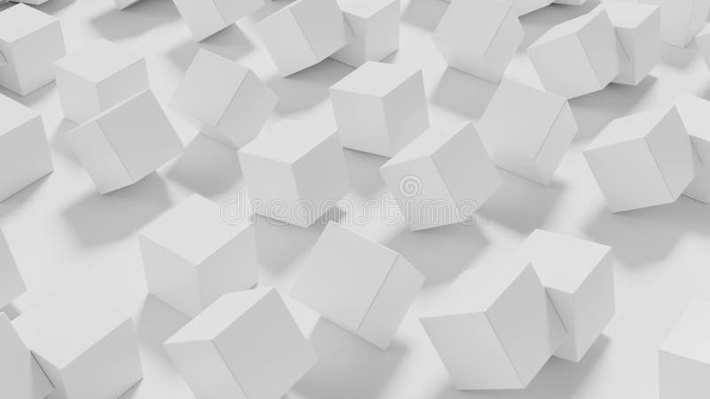 White Cubes Roll on a White Background. Looped Animation Stock Video ...
