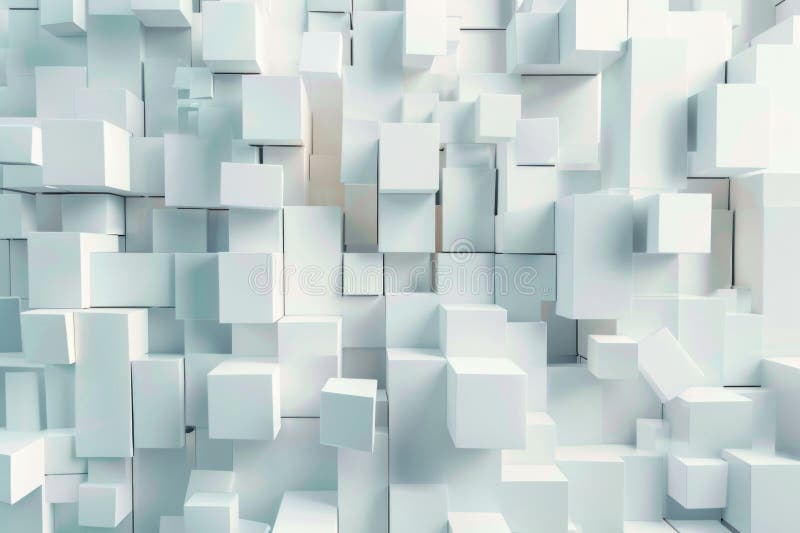 White Cubes in a Room stock image. Image of arrangement - 375849115