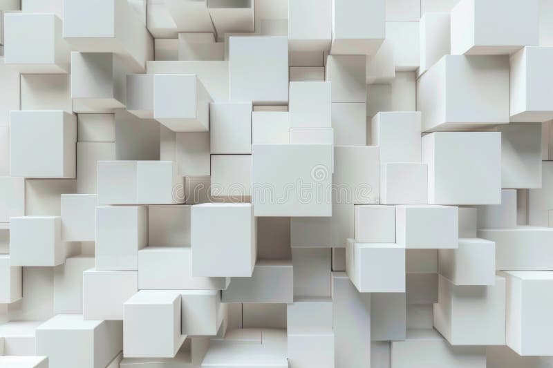 White Cubes Room stock image. Image of space, abstract - 375857891