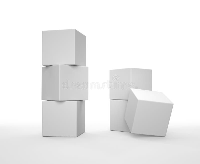 White Cubes on Solid Background. Stock Photo - Image of column, cube ...