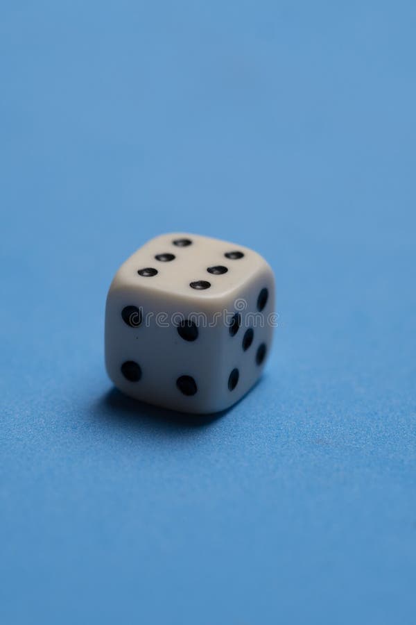 White cubic dice over blue stock photo. Image of blue - 95305556