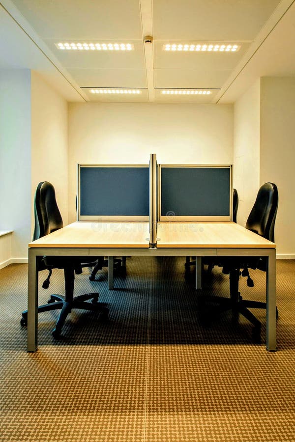 White Cubicle with Rolling Chairs Stock Image - Image of room, desk ...