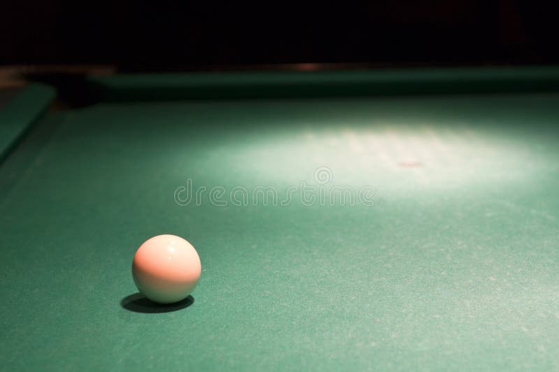 White Cue Ball on Pool Table Stock Image - Image of table, details ...