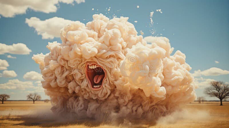 White Cumulonimbus Cloud Formation in the Shape of a Face with a ...