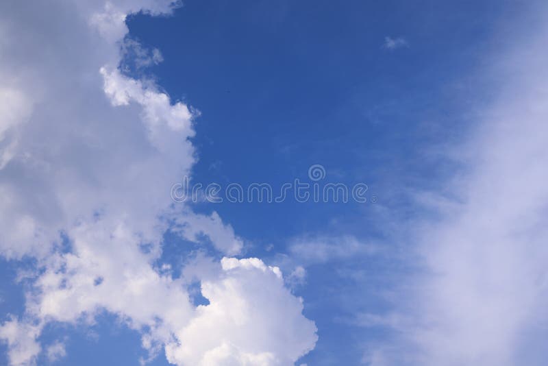 White Cumulus Clouds on Blue Sky Background, Bright Optimistic Positive ...