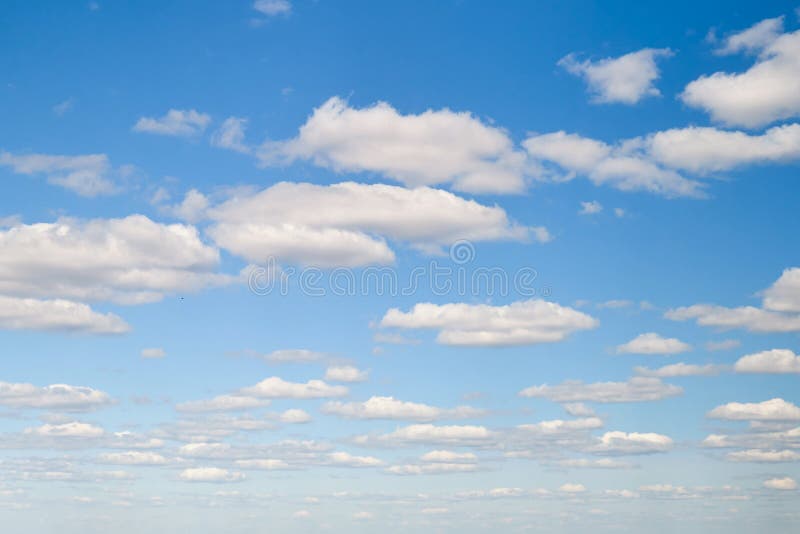 White Cumulus Clouds in the Blue Sky. Bright Beautiful Sky, Copy Space ...