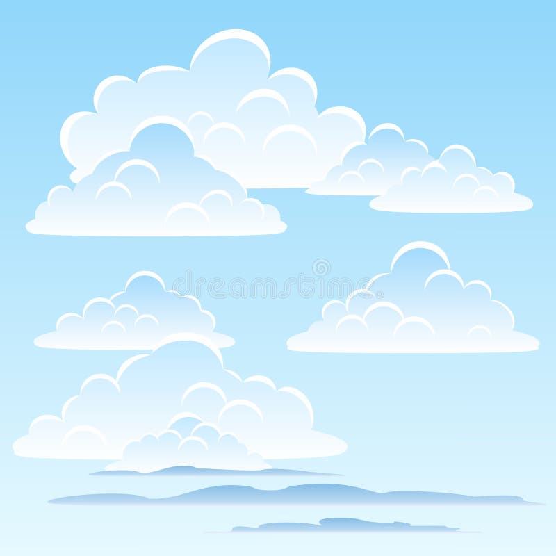 White Cumulus Clouds on a Blue Sky. Eps File Stock Illustration ...