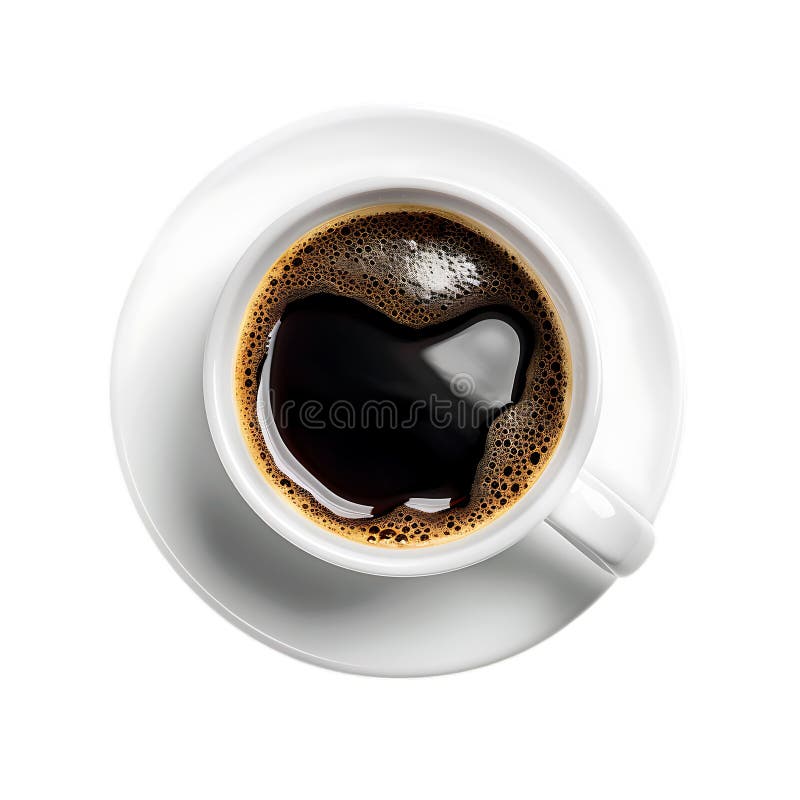 White Cup of Black Coffee Isolated Against Transparent Background Stock ...