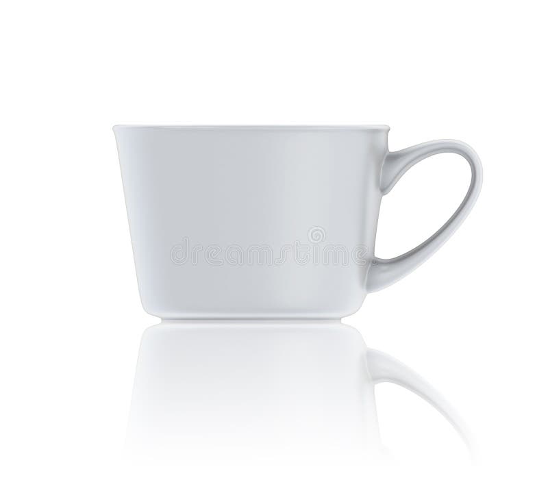 White Cup Of Coffee Front View Stock Illustration - Illustration of ...