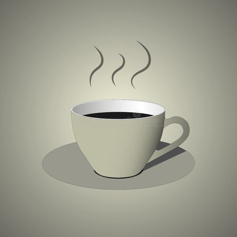 White cup of coffee icon stock vector. Illustration of bean - 96027057