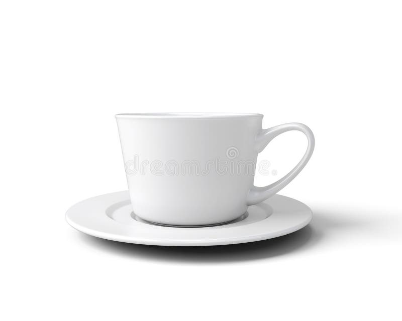 White Cup of Coffee Front View Stock Illustration - Illustration of ...