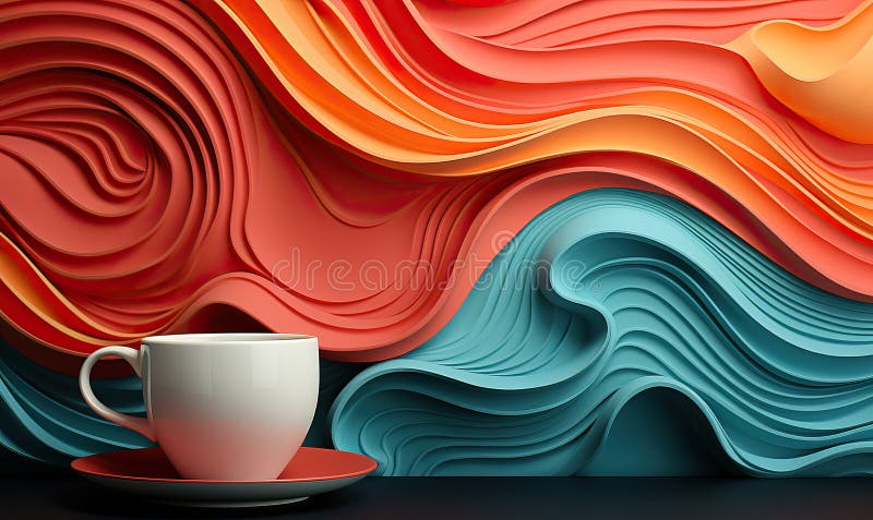 White Cup with a Drink on an Abstract Background. Stock Image - Image ...