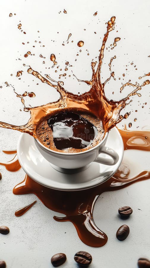 Captivating Coffee Splash Captured in Dynamic Motion with Beans ...