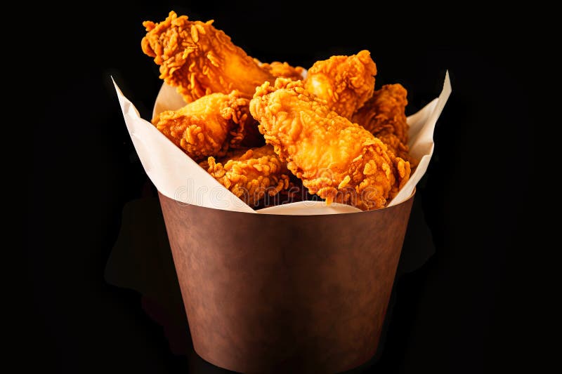 White Cup with Fried Chicken on Table Stock Image - Image of fried ...