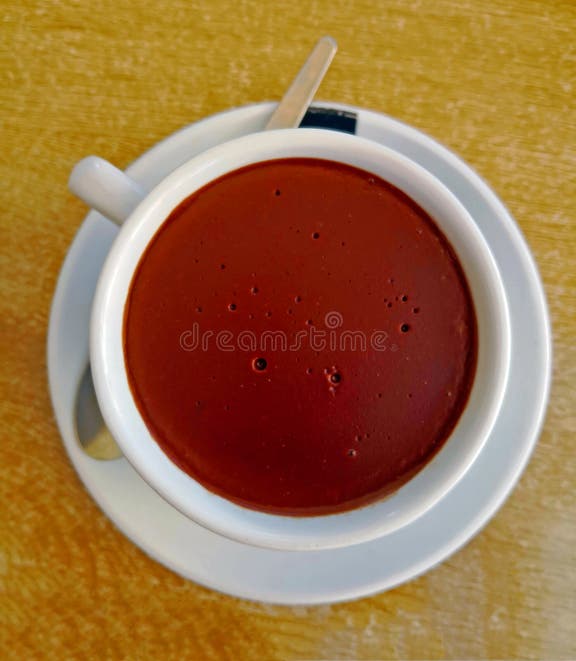 White Cup of Hot Chocolate on the Table Stock Image - Image of cacao ...