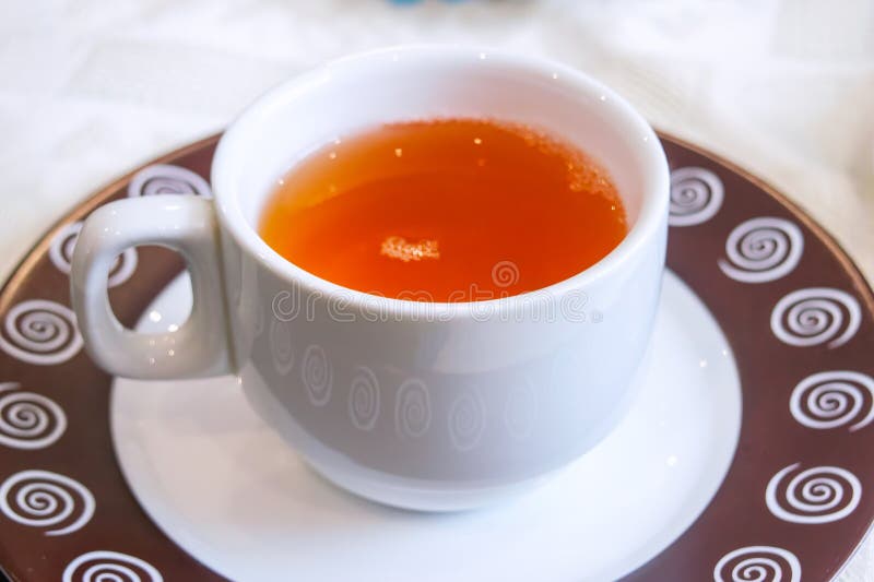 White Cup with Hot Citrus Tea Close-up. Stock Photo - Image of fresh ...
