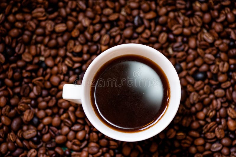 White Cup of Hot, Fresh and Aromatic Coffee, Detail View Stock Image ...