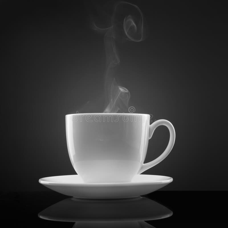 White Cup with Hot Liquid and Steam Stock Photo - Image of aroma, food ...
