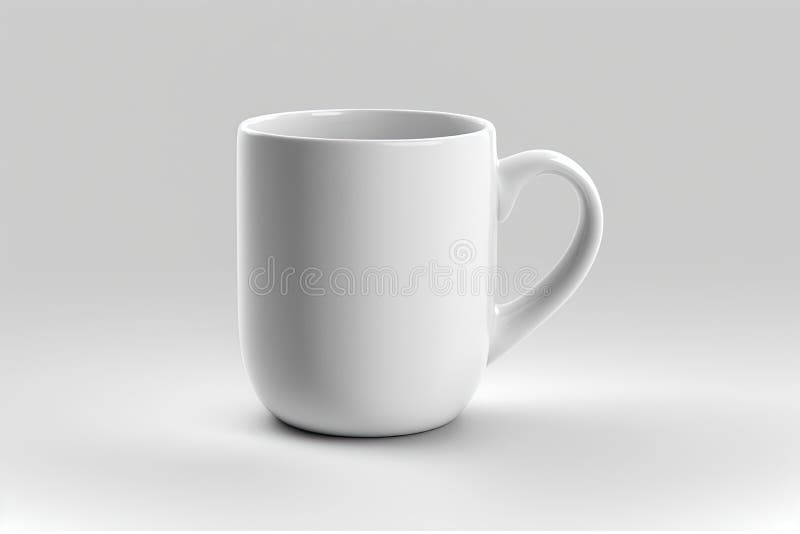 White Cup Mockup for Design. Generative Ai Stock Illustration ...