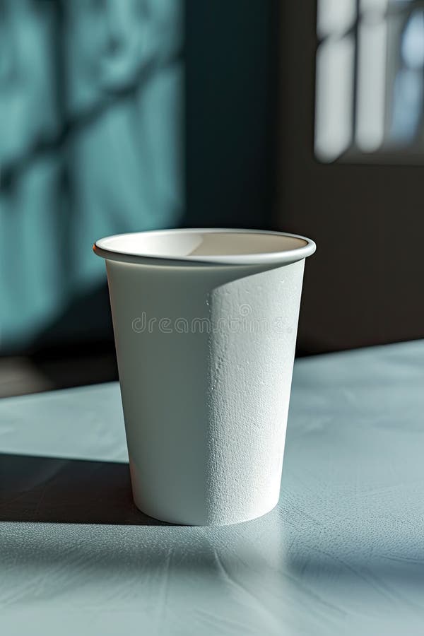 White Cup on Table stock illustration. Illustration of placement ...
