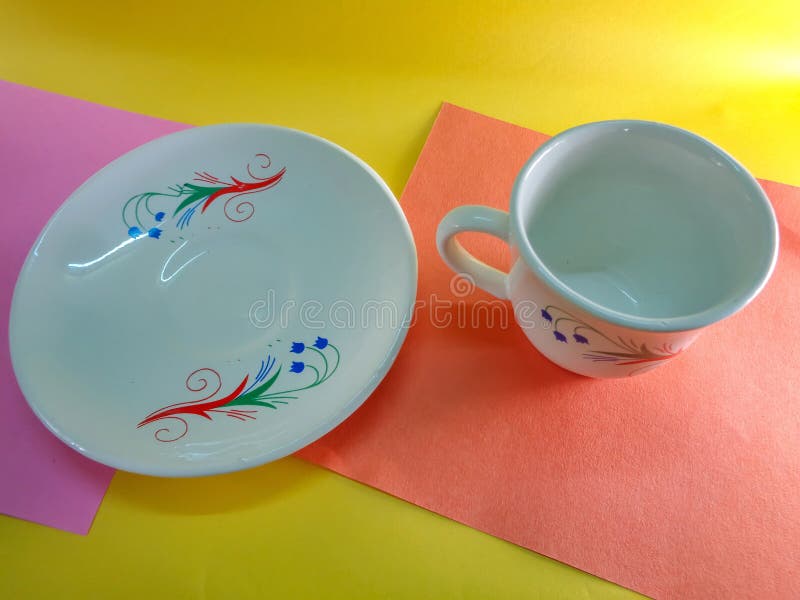 White cup and plate stock photo. Image of saucer, equipment - 127862554