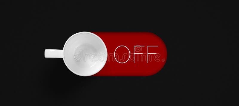 White cup and text OFF stock photo. Image of management - 185250902