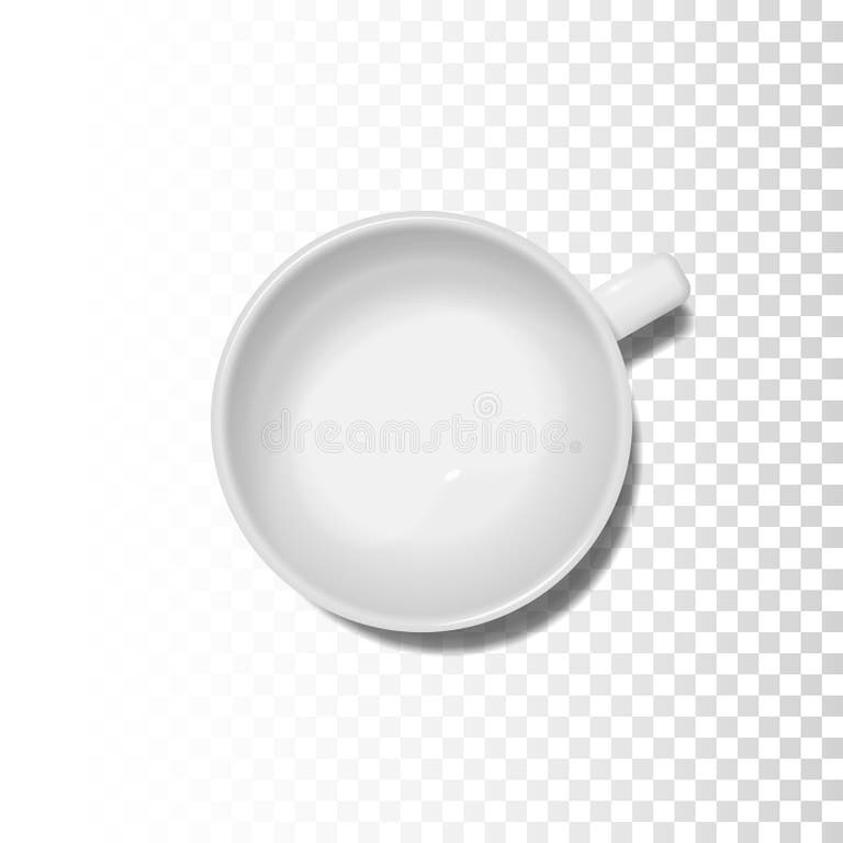 White Cup Top View on Transparency Grid Stock Vector - Illustration of ...