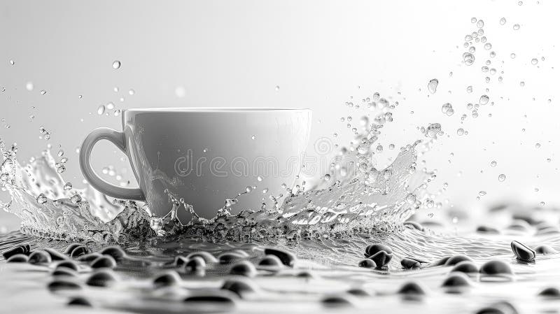 A White Cup with Water Splashing Out of it. Stock Photo - Image of ...