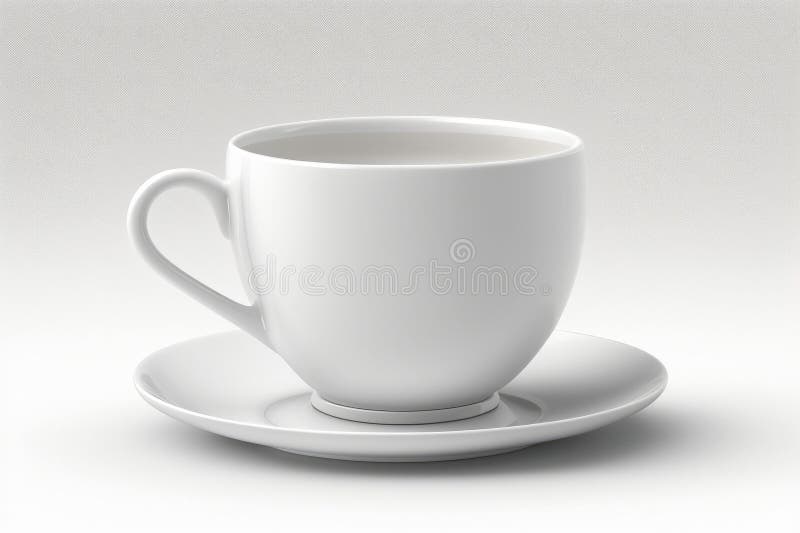 White Cup on White Background. Generative AI Stock Illustration ...