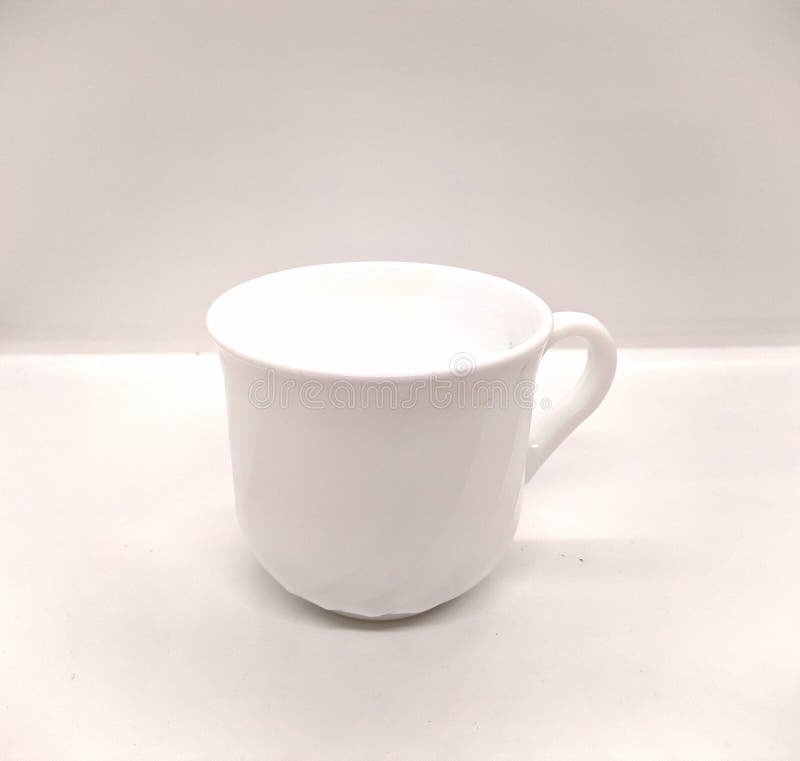White Cup. White Cup on White Background Side View. Stock Image - Image ...