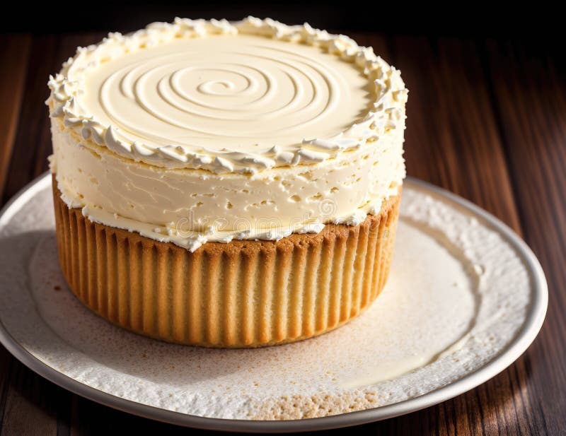A White Cupcake with Cream Cheese Frosting on Top. Stock Image - Image ...