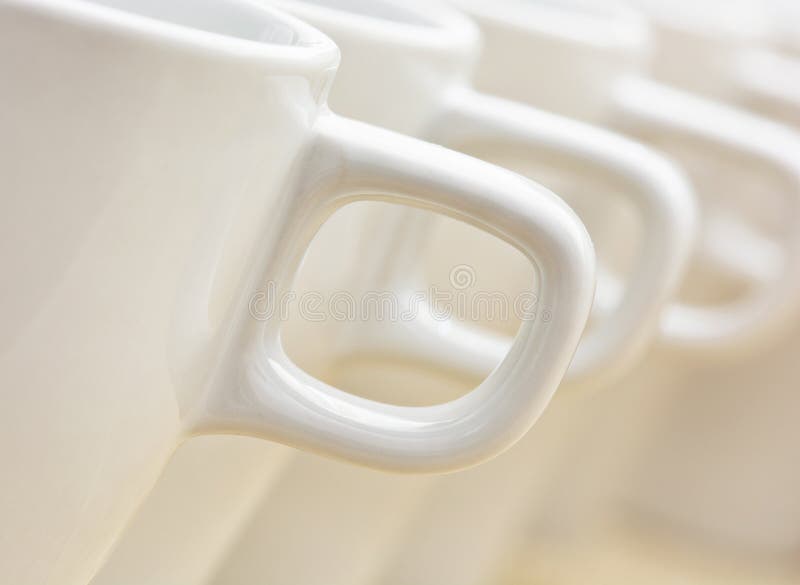 White cups with handles stock image. Image of beverage - 32331197