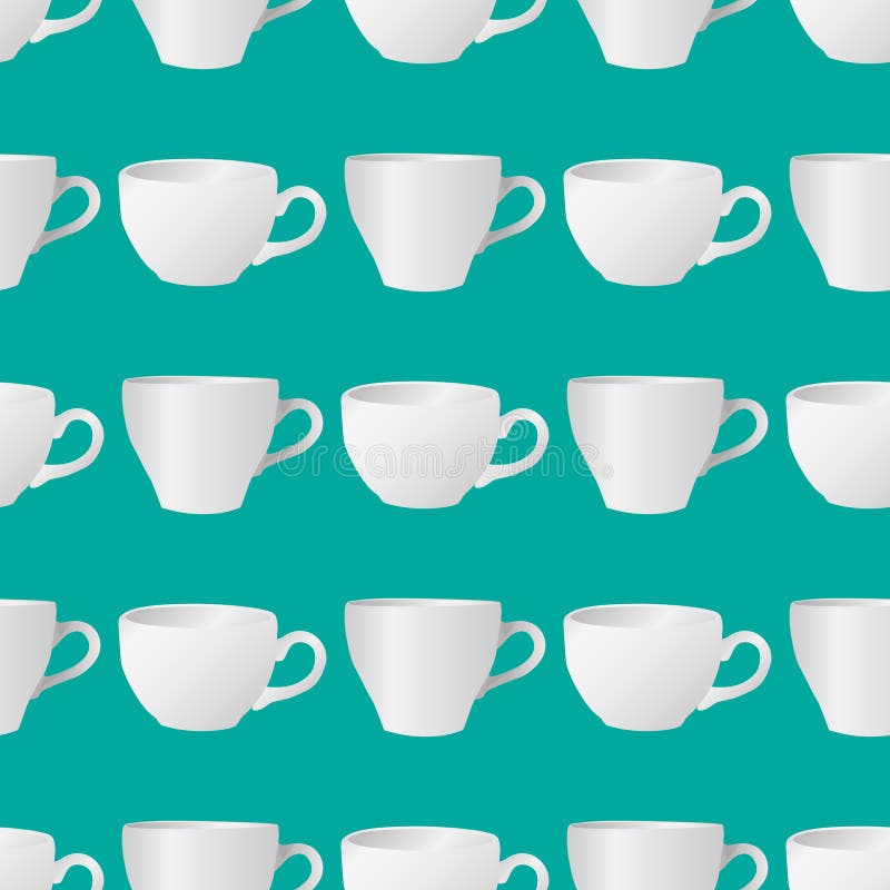 White Cups Seamless Pattern 3 Stock Illustrations – 7 White Cups ...
