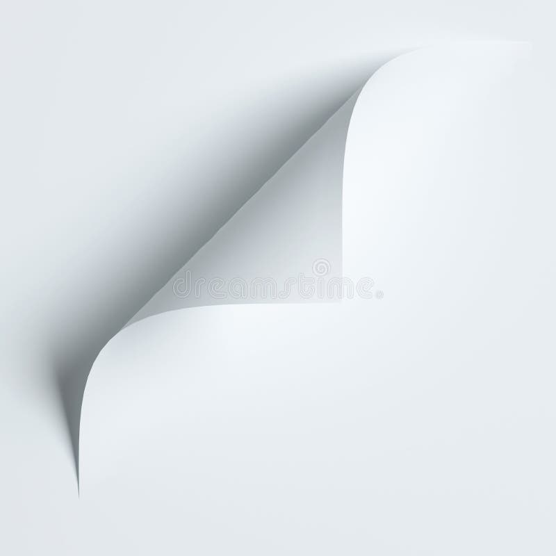 White Curled Paper Corner on White Stock Illustration - Illustration of ...