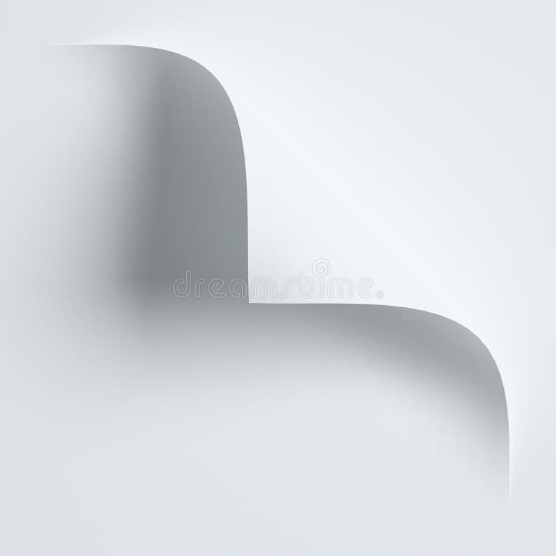White Curled Paper Corner on White Stock Illustration - Illustration of ...