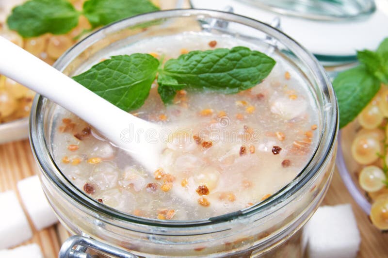 White currant jam in a jar stock image. Image of jelly - 88533221