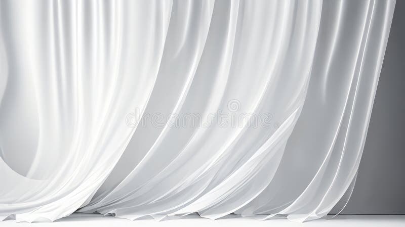 White Curtain, Light, Shadows Stock Illustration - Illustration of ...
