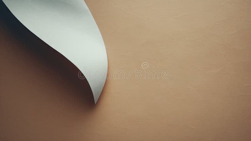 A White Curved Object on a Tan Background with a Shadow. Generative Ai ...