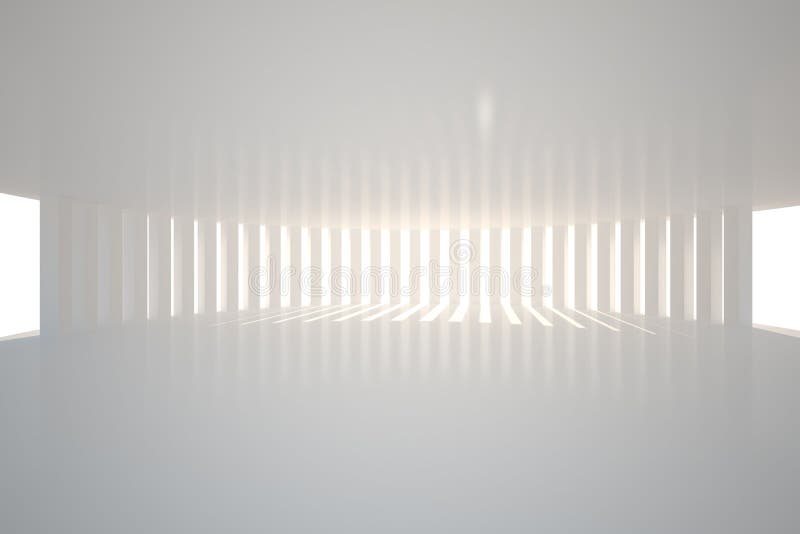 White Curved Room with Light Stock Illustration - Illustration of ...