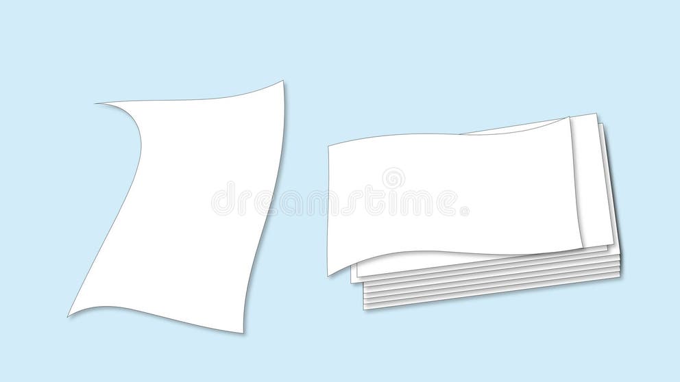 A White Curved Sheet and a Stack of Blank Sheets of Paper with the ...