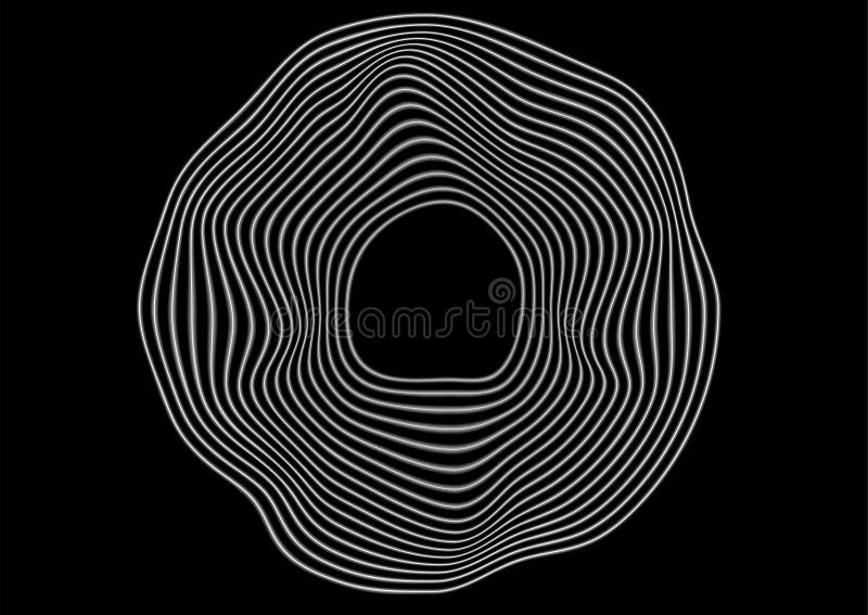 White Curved Twisted Circular Lines Abstract Futuristic Tech Background ...