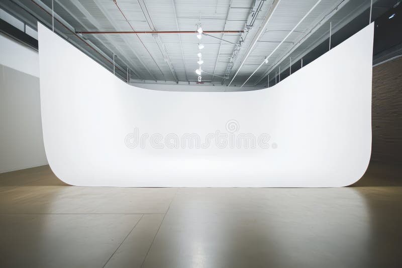 White Curved Wall in a Photography Studio Stock Illustration ...