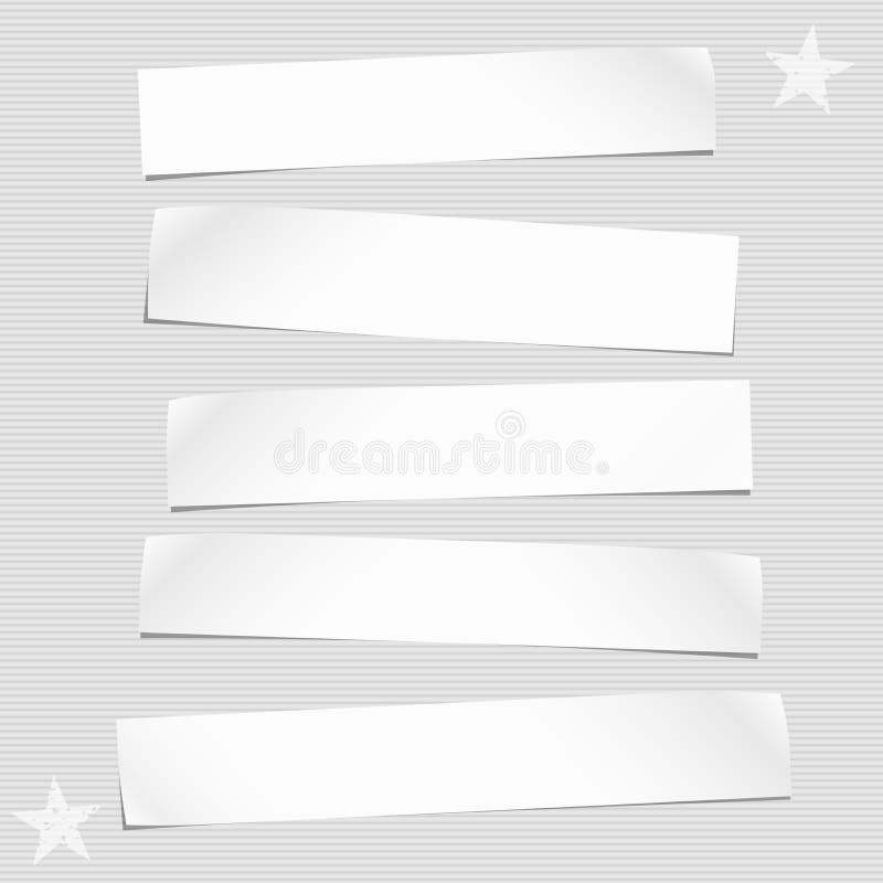 White Cut Out Note, Notebook Paper Pieces for Text Stuck on Lined Gray ...