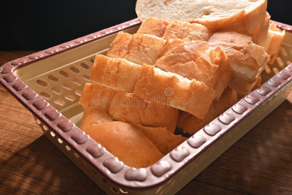 White Cut Bread and Butter Breakfast Stock Photo - Image of chocolate ...