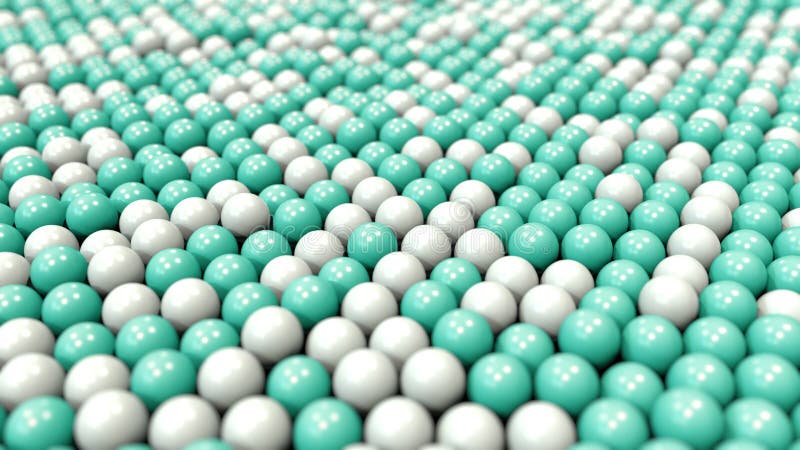 White and Cyan Plastic Balls, 3D Rendering Stock Illustration ...