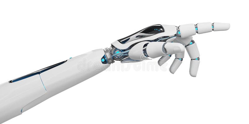 White Cyborg Hand Creating Artificial Intelligence 3D Rendering Stock ...