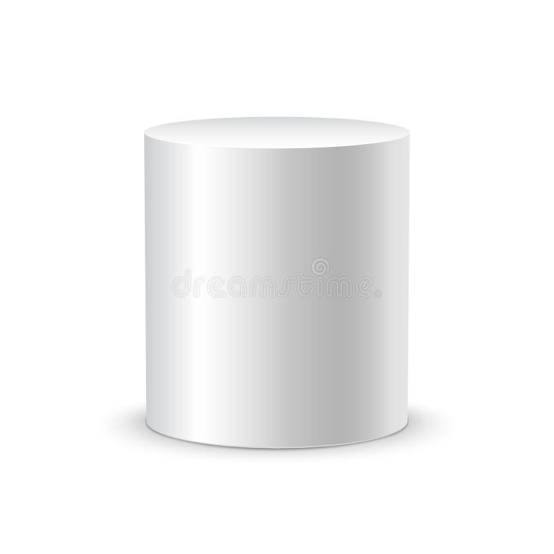 White Cylinder on White Background Isolated. 3d Object Cylinder ...